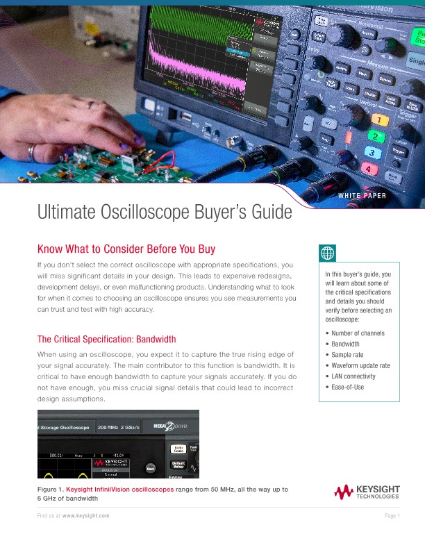 Ultimate Oscilloscope Buyer’s Guide PDF Asset Page | Keysight